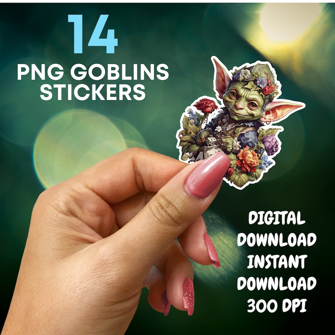 PNG, 300 Dpi, Goblins Sticker Set, Goblin Core, Sticker PNG ...