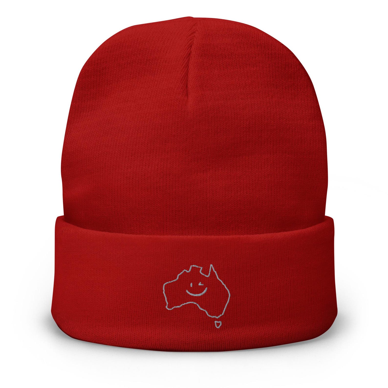 Winking Australia Map Embroidered Beanie – Cozy & Stylish Cotton Blend ...