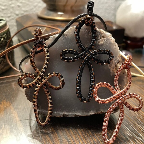 Wire Wrapped Cross Necklace - Etsy