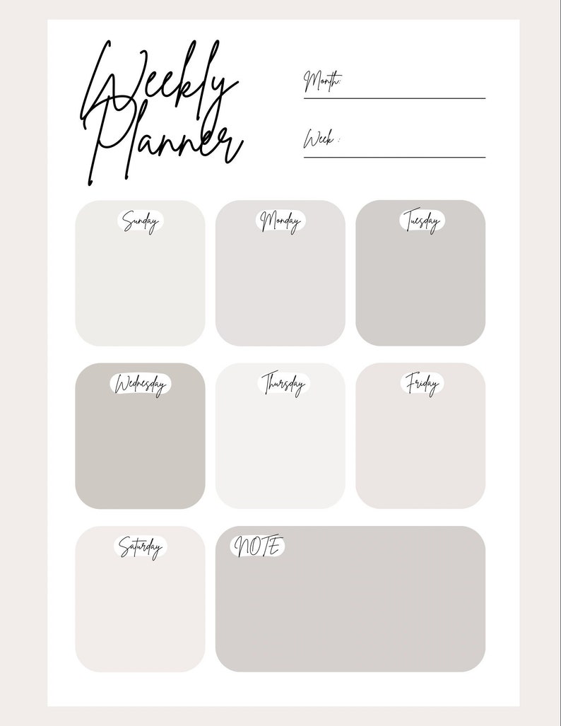 Weekly Planner - Etsy