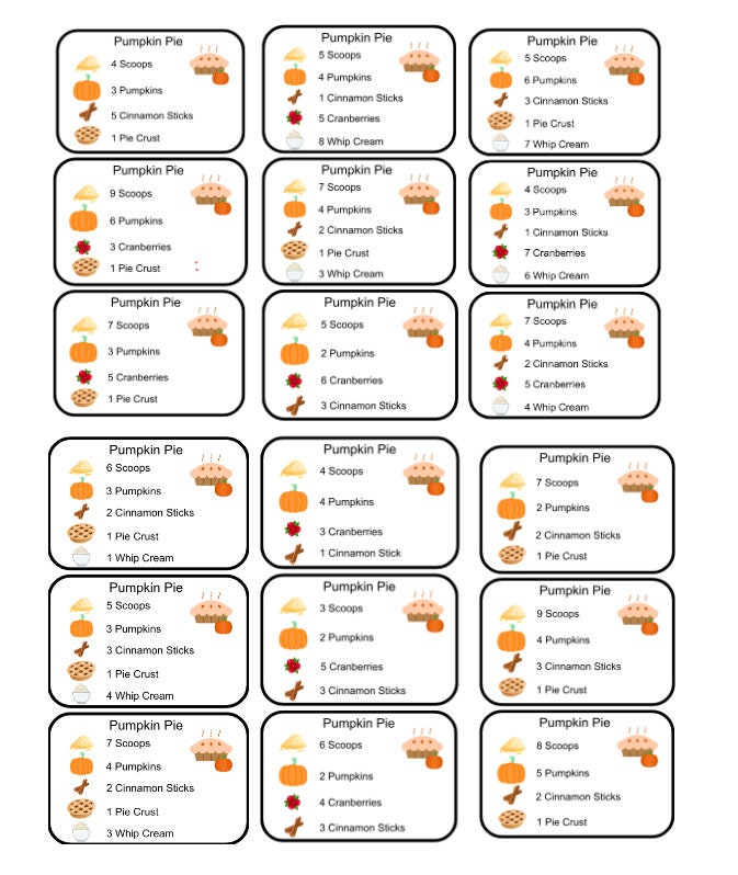 Pumpkin Pie Sensory Bin Cards | Printable Fall and Thanksgiving ...