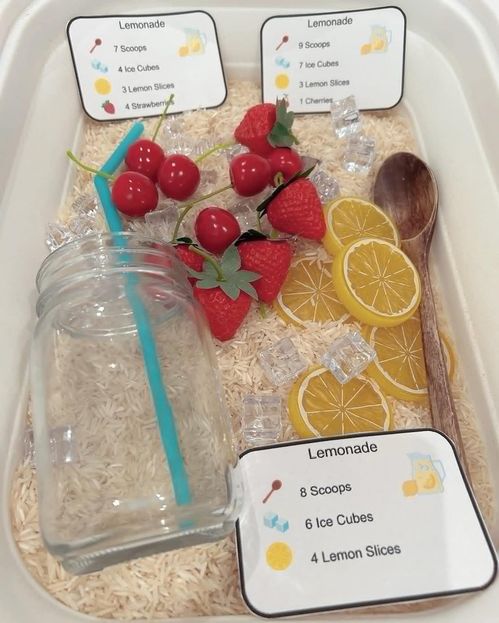 Lemonade Recipe Cards for Sensory Play Sensory Bin Activity Cards ...