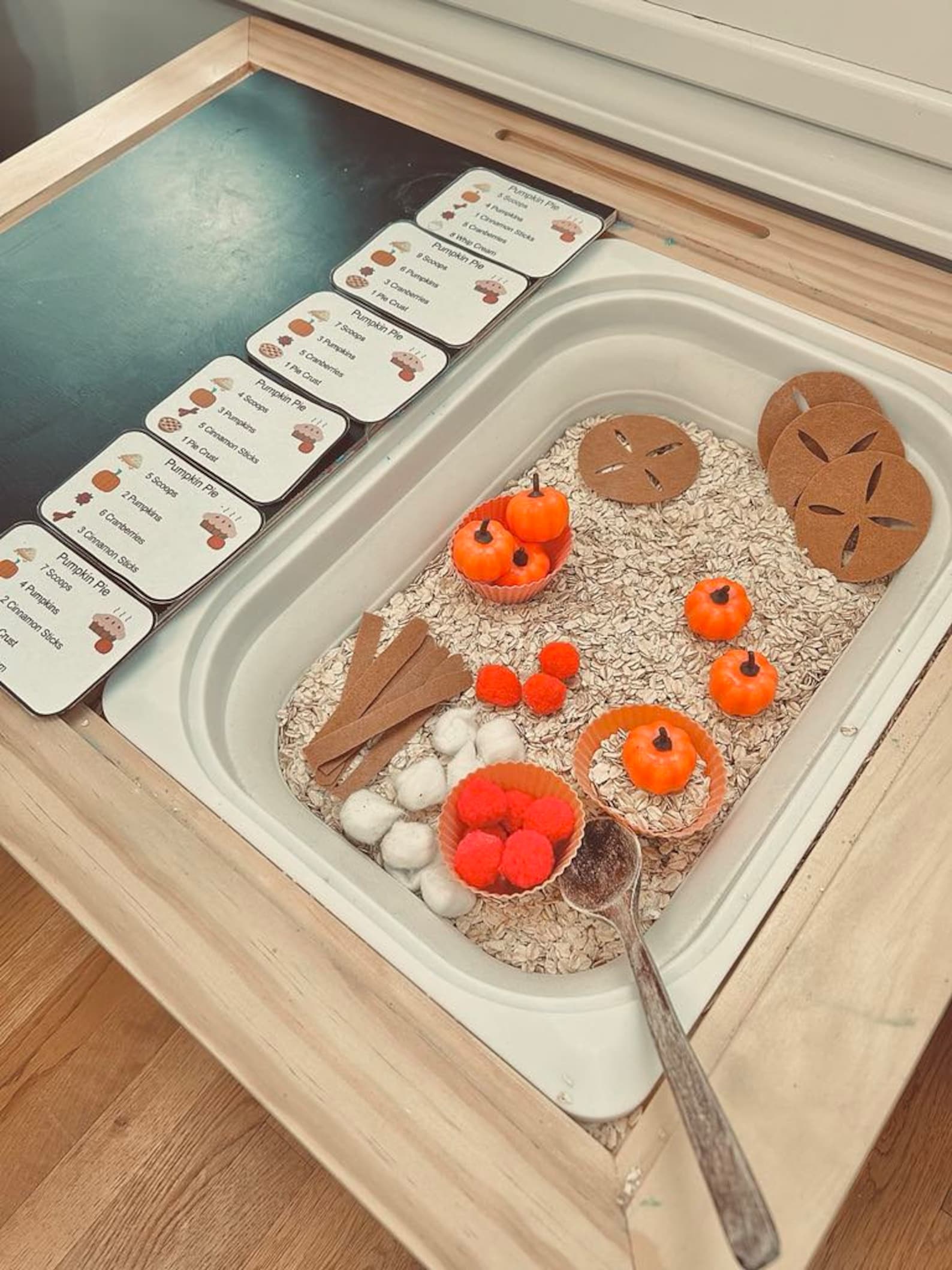 Pumpkin Pie Sensory Bin Cards | Printable Fall and Thanksgiving ...