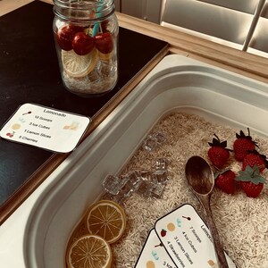 Lemonade Recipe Cards for Sensory Play | Sensory Bin Activity Cards ...