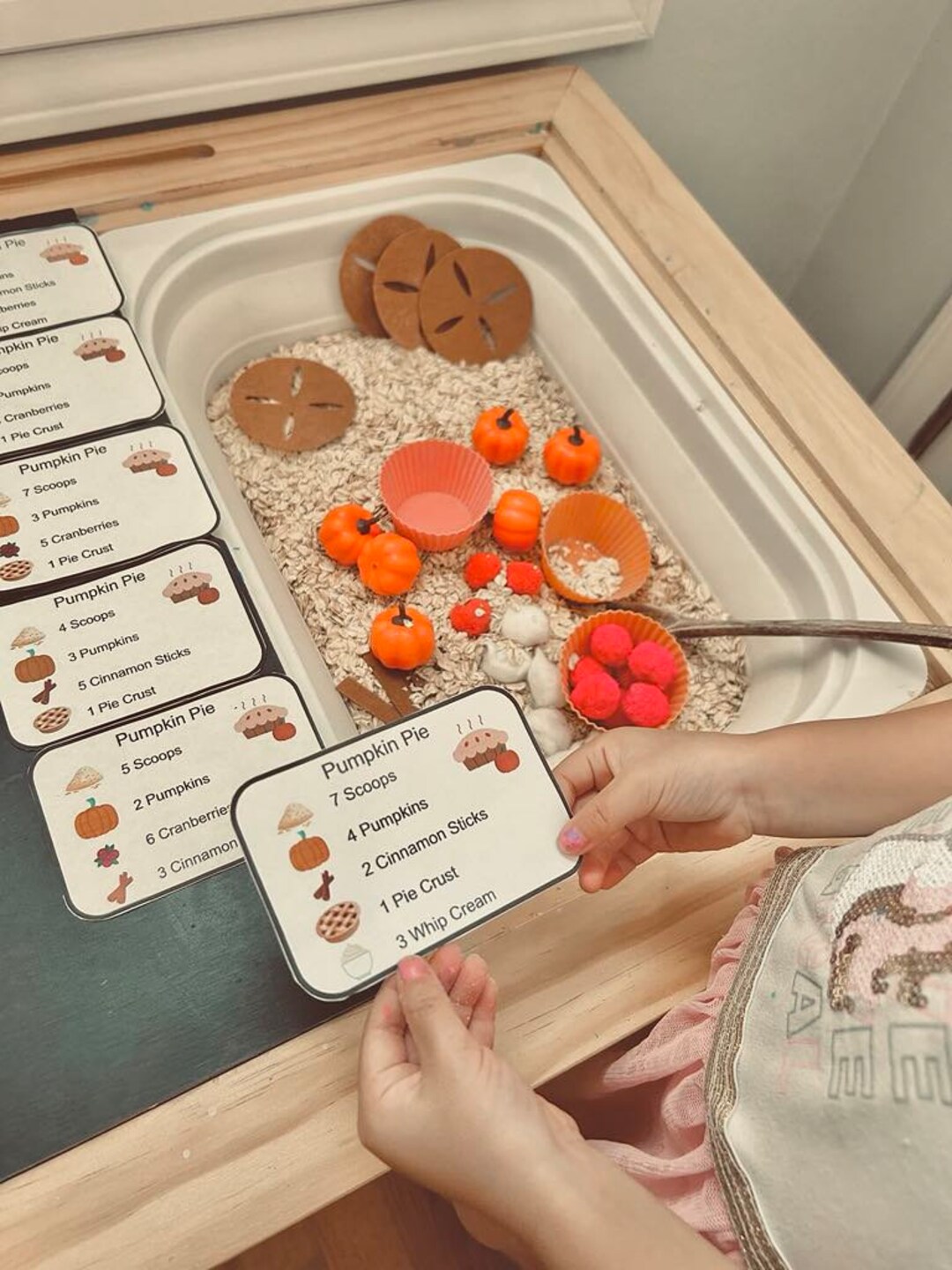 Pumpkin Pie Sensory Bin Cards | Printable Fall and Thanksgiving ...