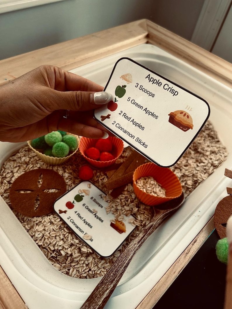 Apple Pie Sensory Bin Cards | Printable Fall Activities for Toddlers ...