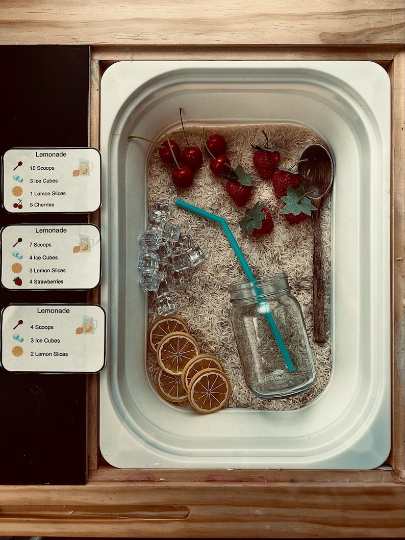 Lemonade Recipe Cards for Sensory Play | Sensory Bin Activity Cards ...