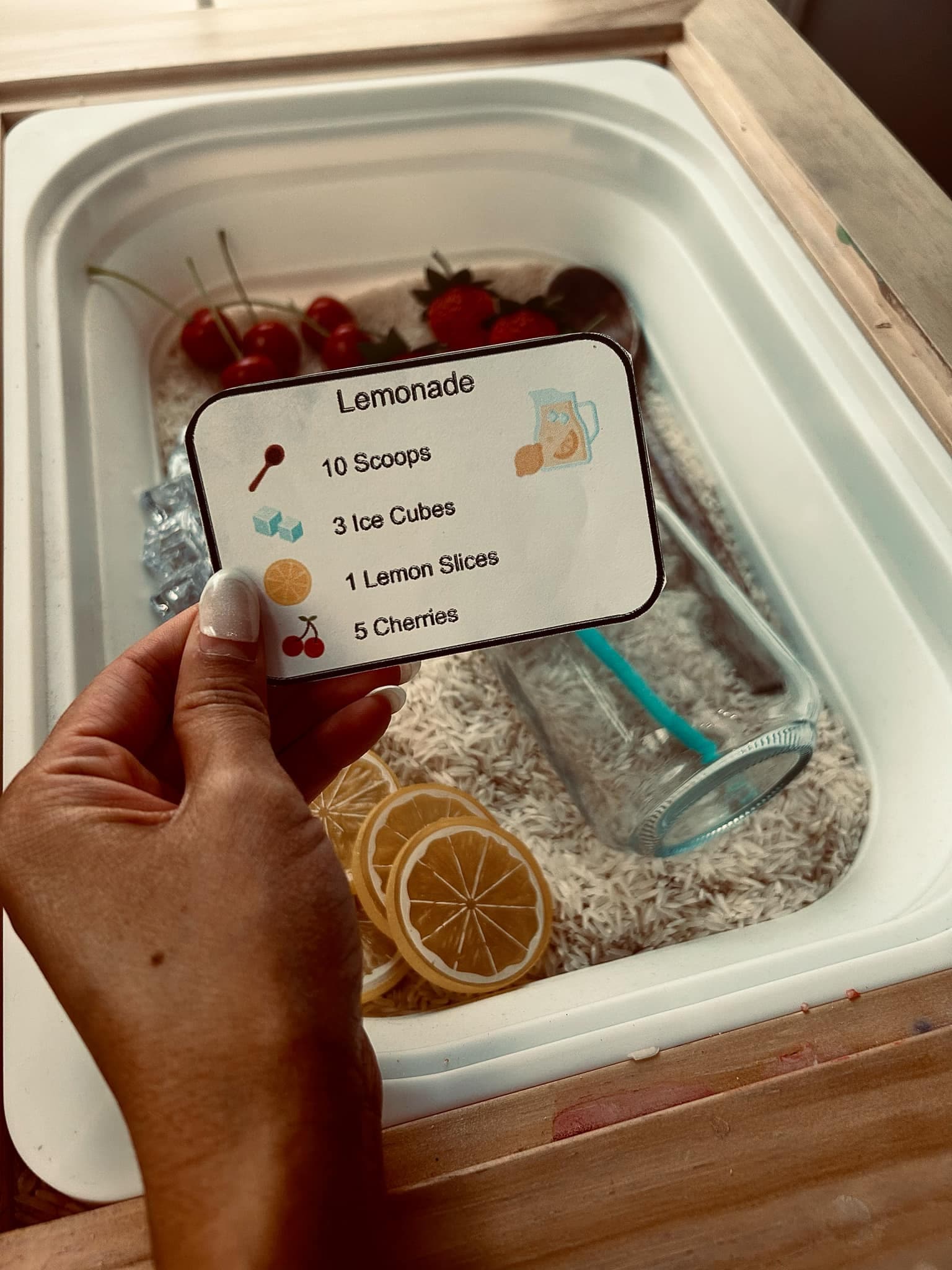 Lemonade Recipe Cards for Sensory Play Sensory Bin Activity Cards ...
