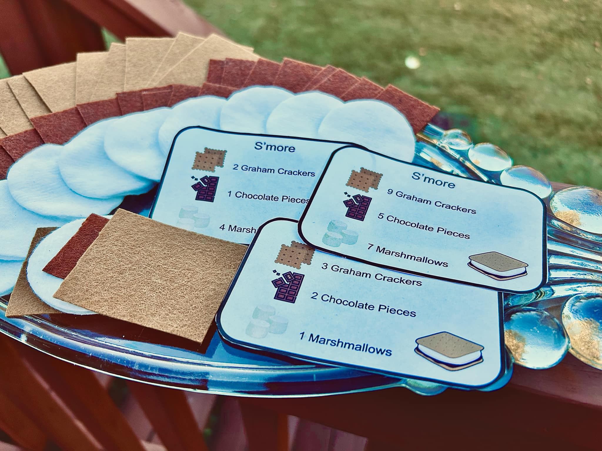 Smores Sensory Recipe Cards Counting & Measuring Sensory Activity Fall ...