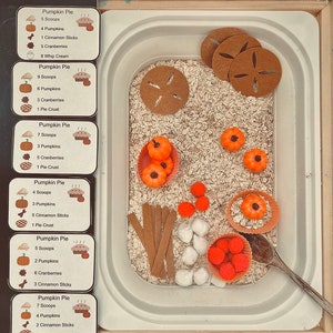 Pumpkin Pie Sensory Bin Cards | Printable Fall and Thanksgiving ...