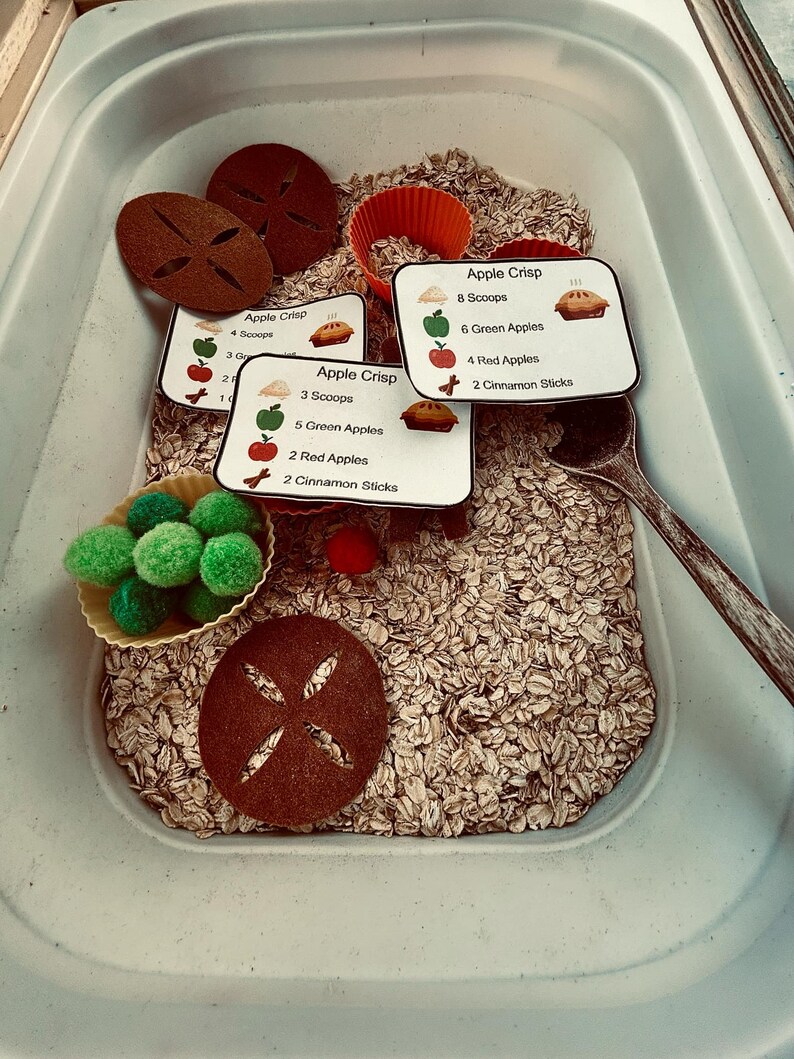 Apple Pie Sensory Bin Cards | Printable Fall Activities for Toddlers ...