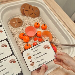 Pumpkin Pie Sensory Bin Cards | Printable Fall and Thanksgiving ...