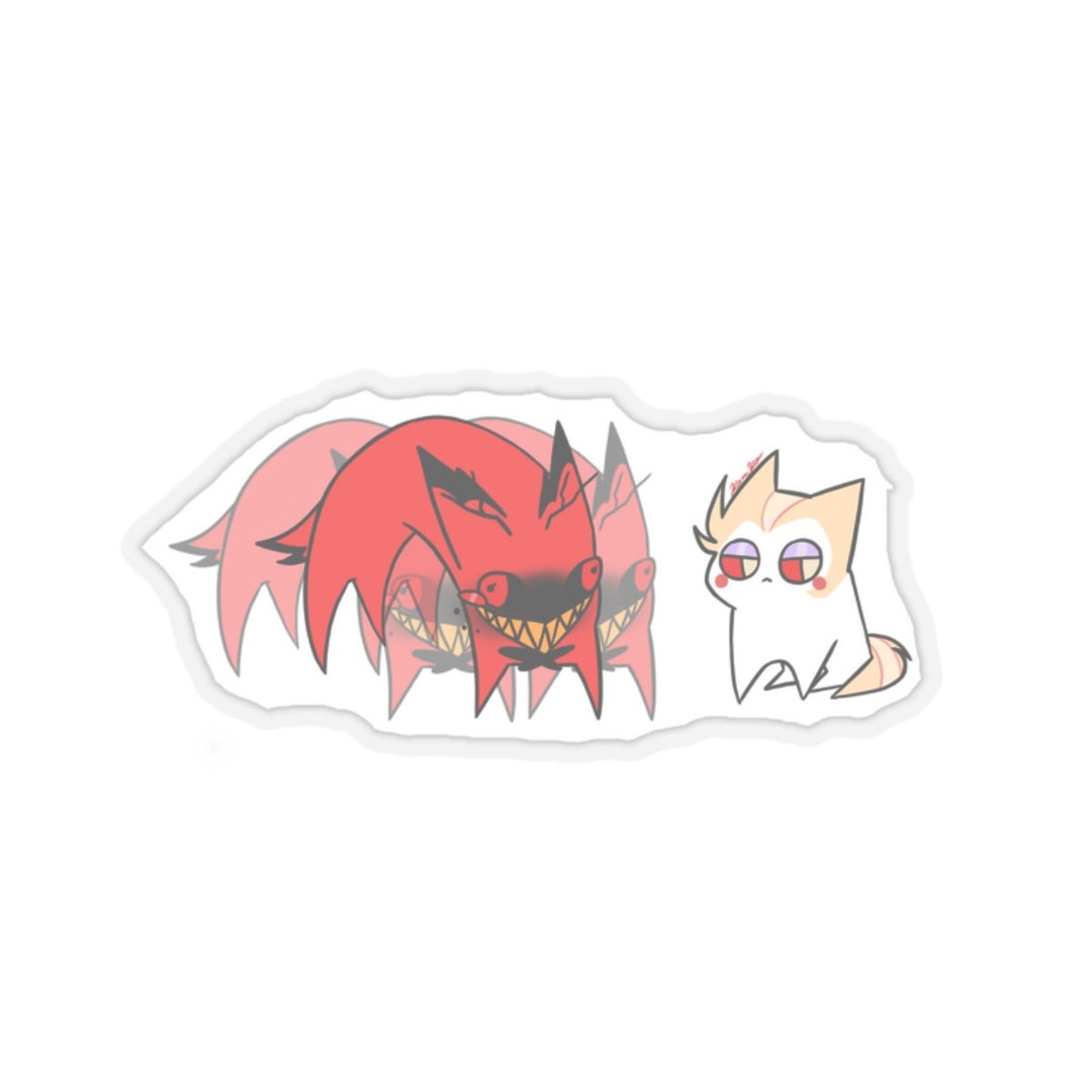 Cursed Cat Alastor and Cat Lucifer Stickers Hazbin Hotel - Etsy