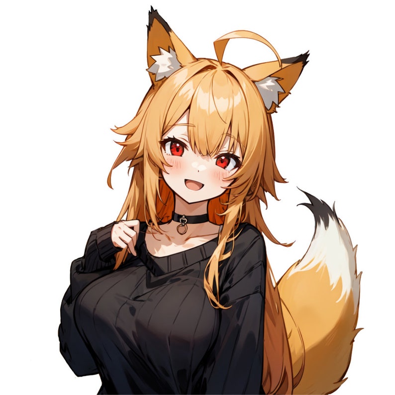 Pngtuber Kitsune Fox Girl for Vtube Studio as a Cute Animal Fox Half ...
