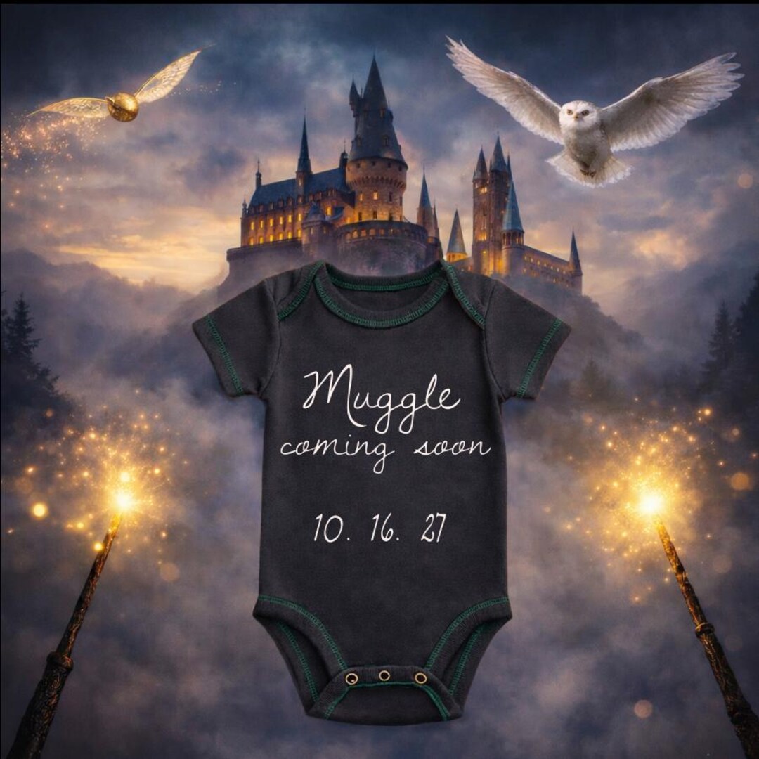 Wizard Theme, Slytherin Inspired Digital Pregnancy Announcement - Etsy
