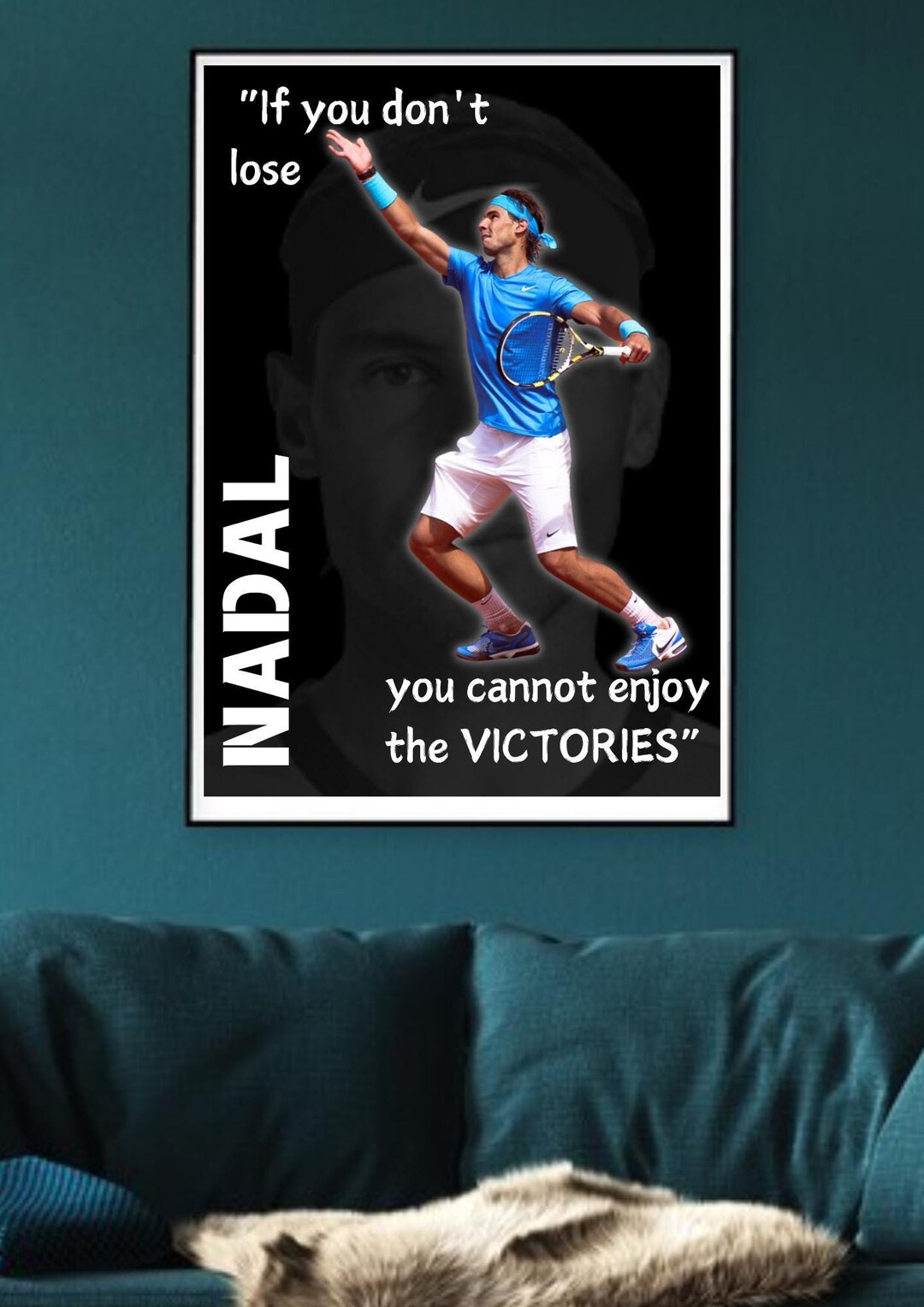 Rafael Nadal Poster, Tennis Digital Poster, Nadal Instant Download ...