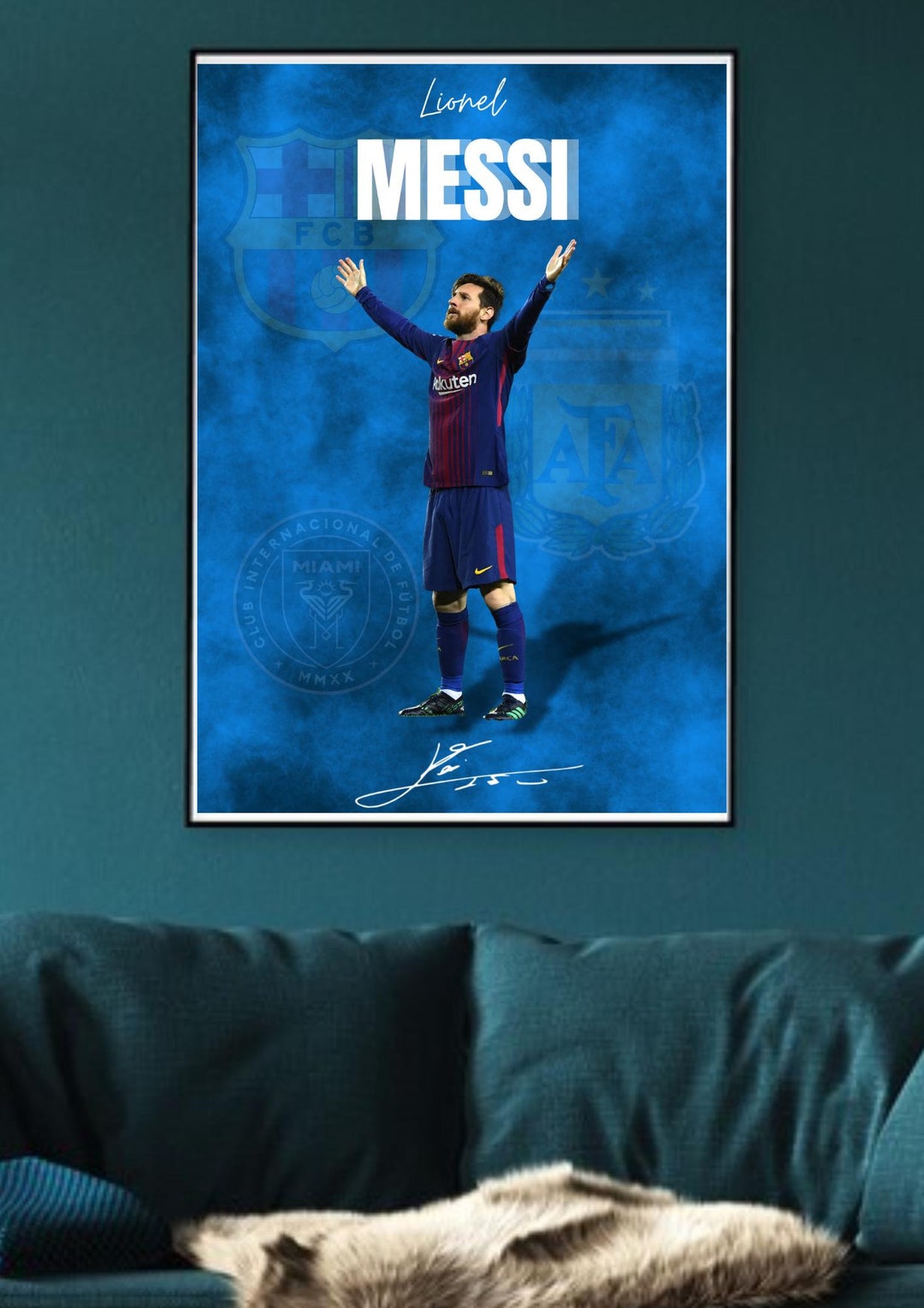 Lionel Messi Print, Lionel Messi Poster, Football Gift, Sports Poster ...