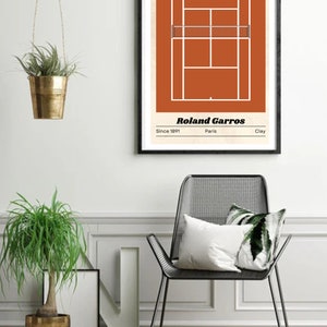 Tennis Poster Art, Minimalist Tennis Court Print 2024 Tennis Gift Not ...