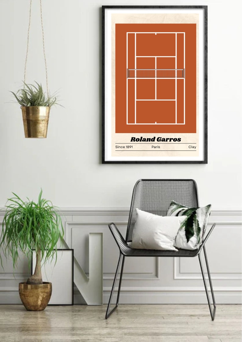 Tennis Poster Art, Minimalist Tennis Court Print 2024 Tennis Gift Not ...