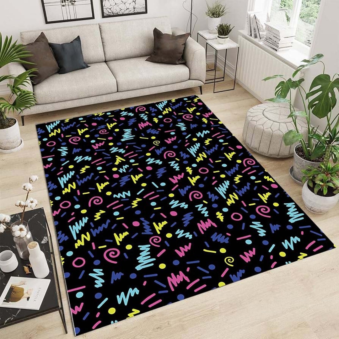 90s Arcade Rug Retro Home Theater Carpet Movie Room Rug - Etsy