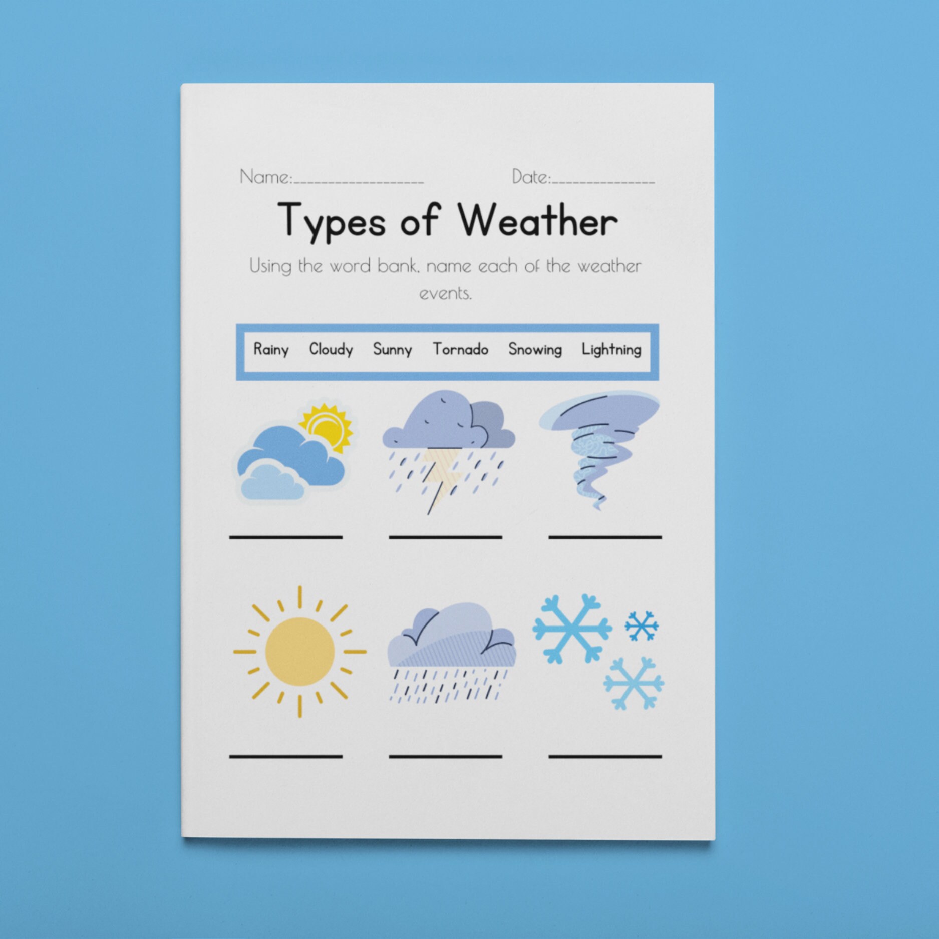 Weather Activity Pages Montessori Preschool Activities Children Weather ...