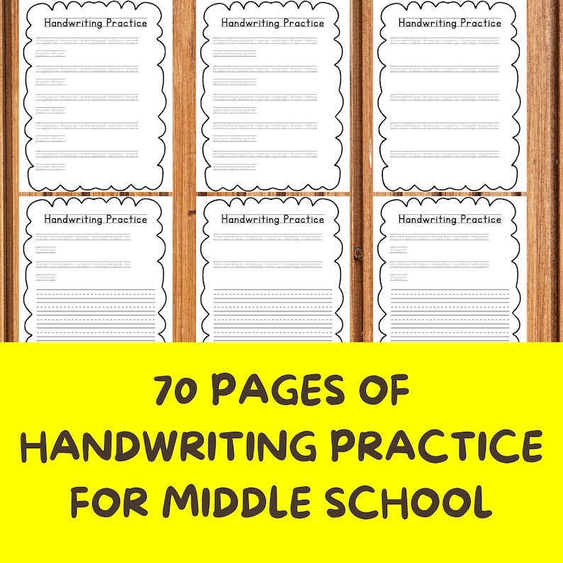 Handwriting Practice 70 Pages Middle School Pdf, Printable Neat ...