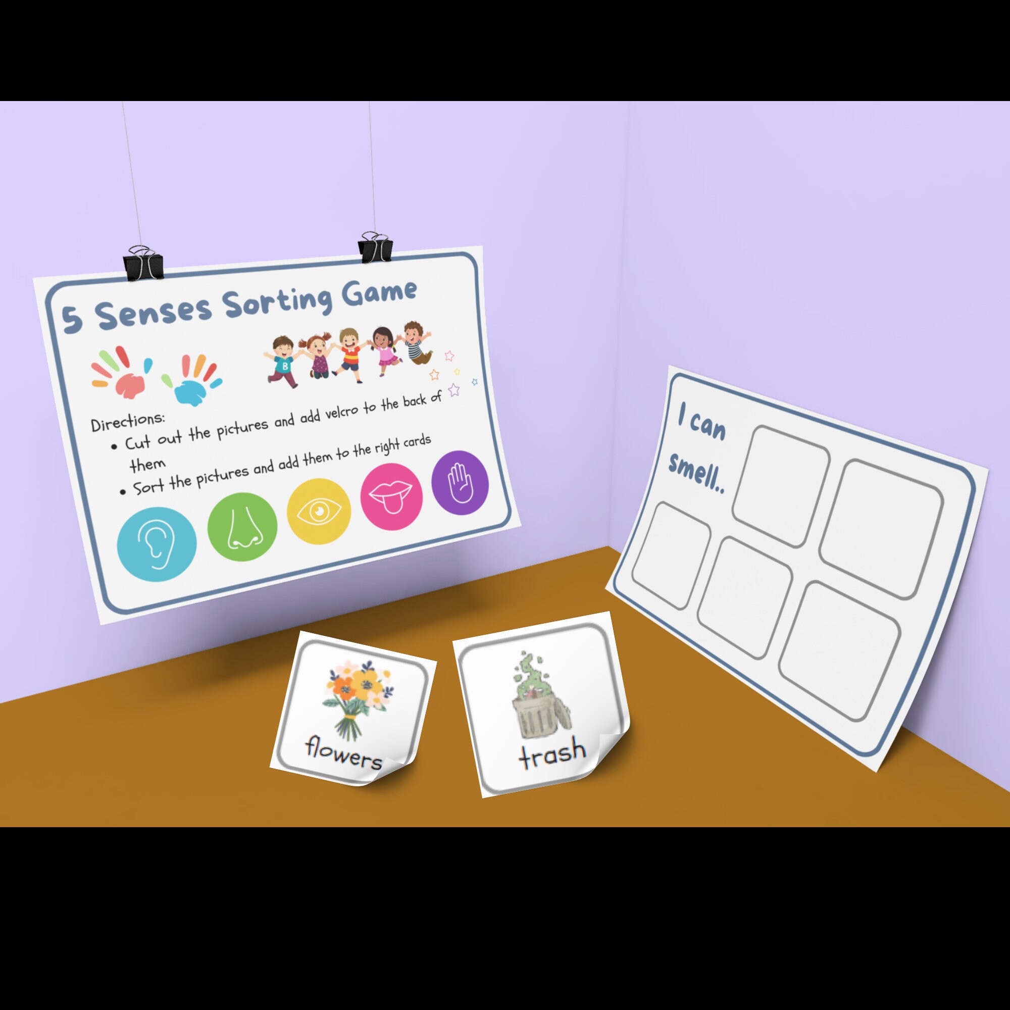 5 Senses Kids Games, Toddler Activity, Preschool Printable, Homeschool ...