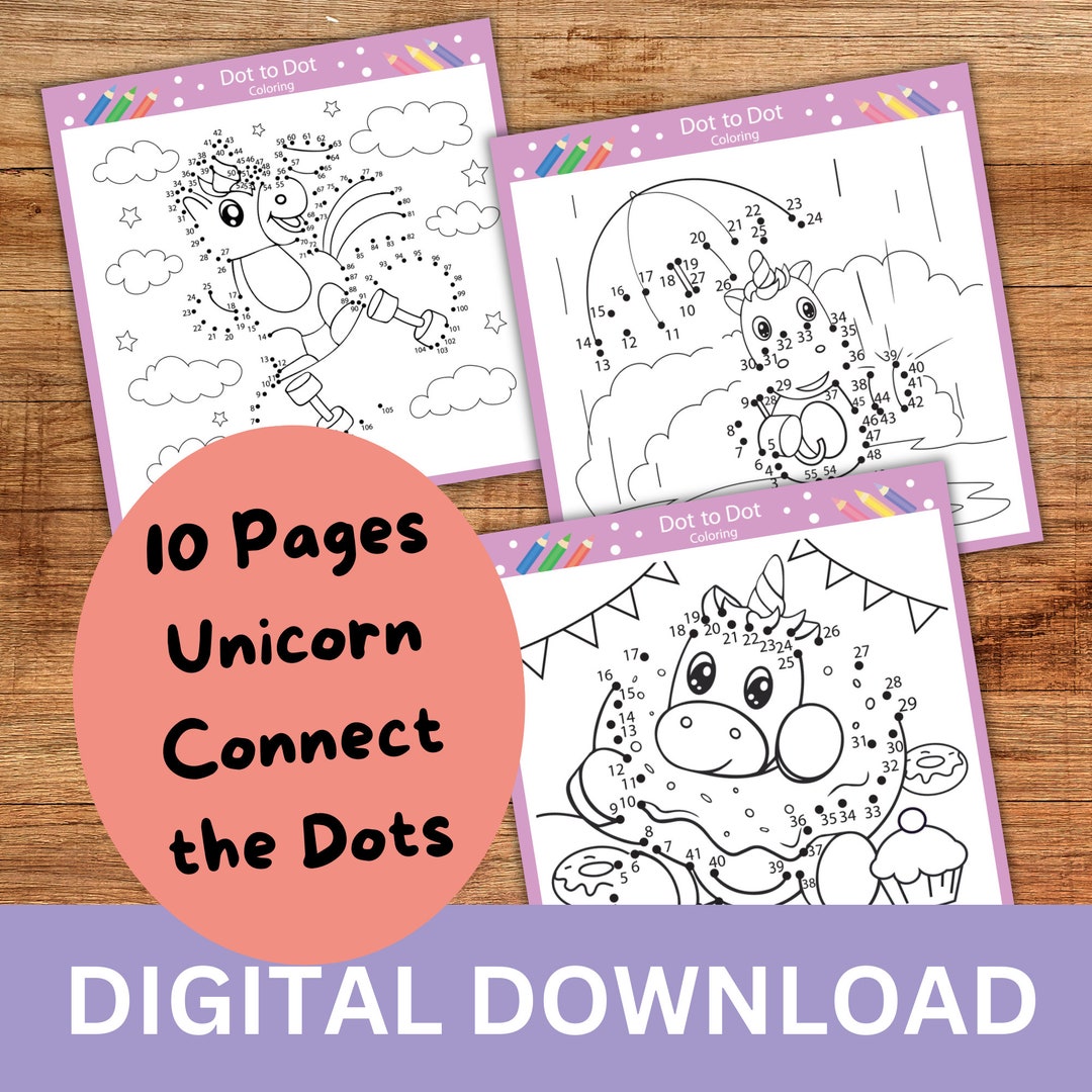 10 Kindergarten Activities, Unicorn, Connect the Dots, Fine Motor ...