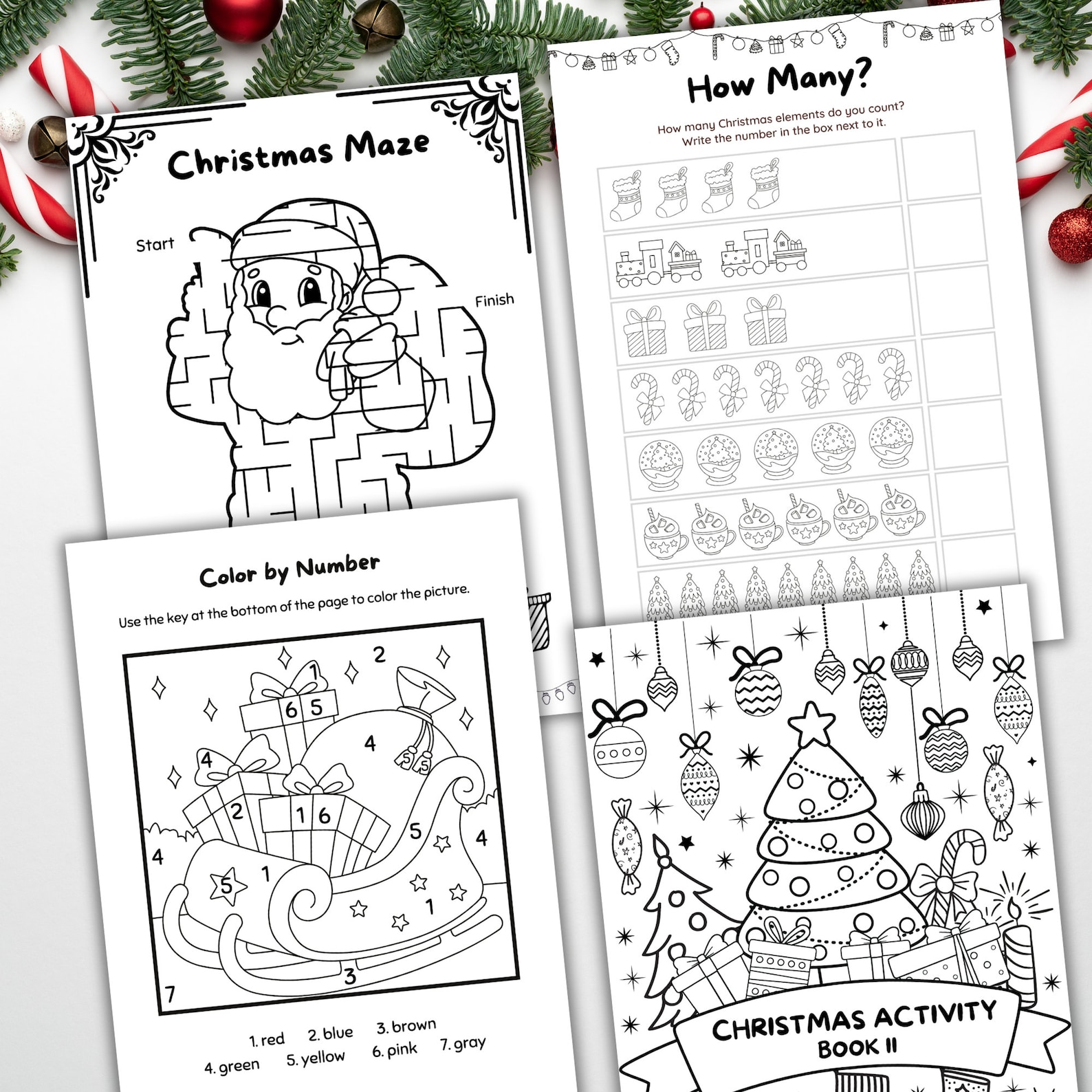 16 Christmas Activities, Christmas Coloring Pages, Christmas Printable ...
