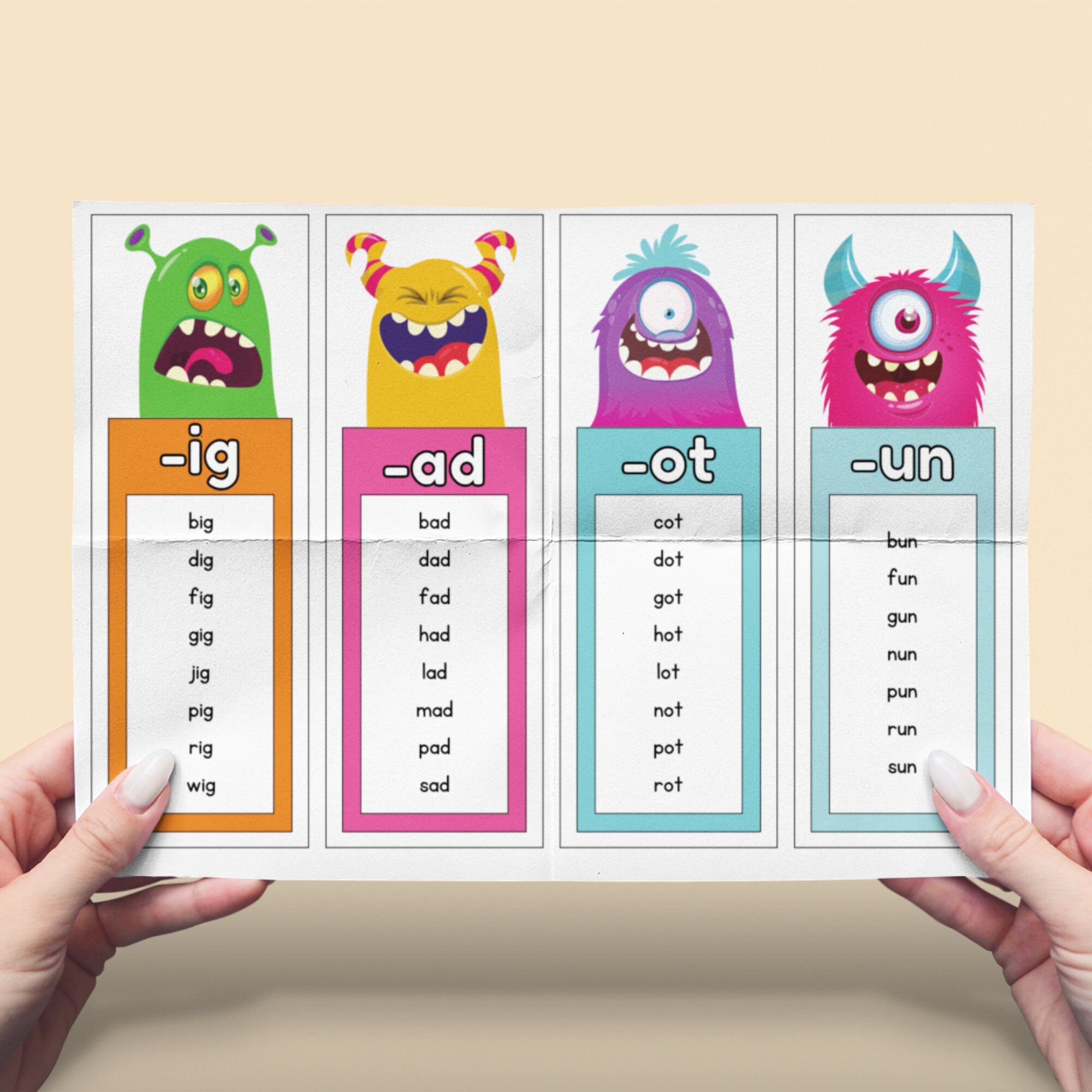 Sight Words Printable Flash Cards, Word Family, Monster Flash Cards ...