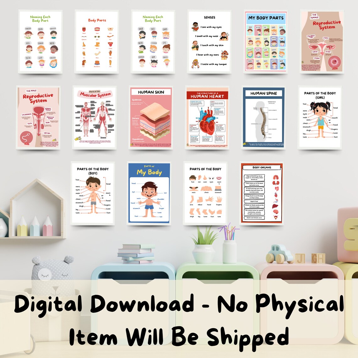 Human Body Busy Book 50 Pages, Montessori Materials, Homeschool ...
