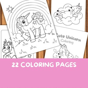22 Coloring Pages, Montessori Unicorn, Kindergarten, Preschool ...