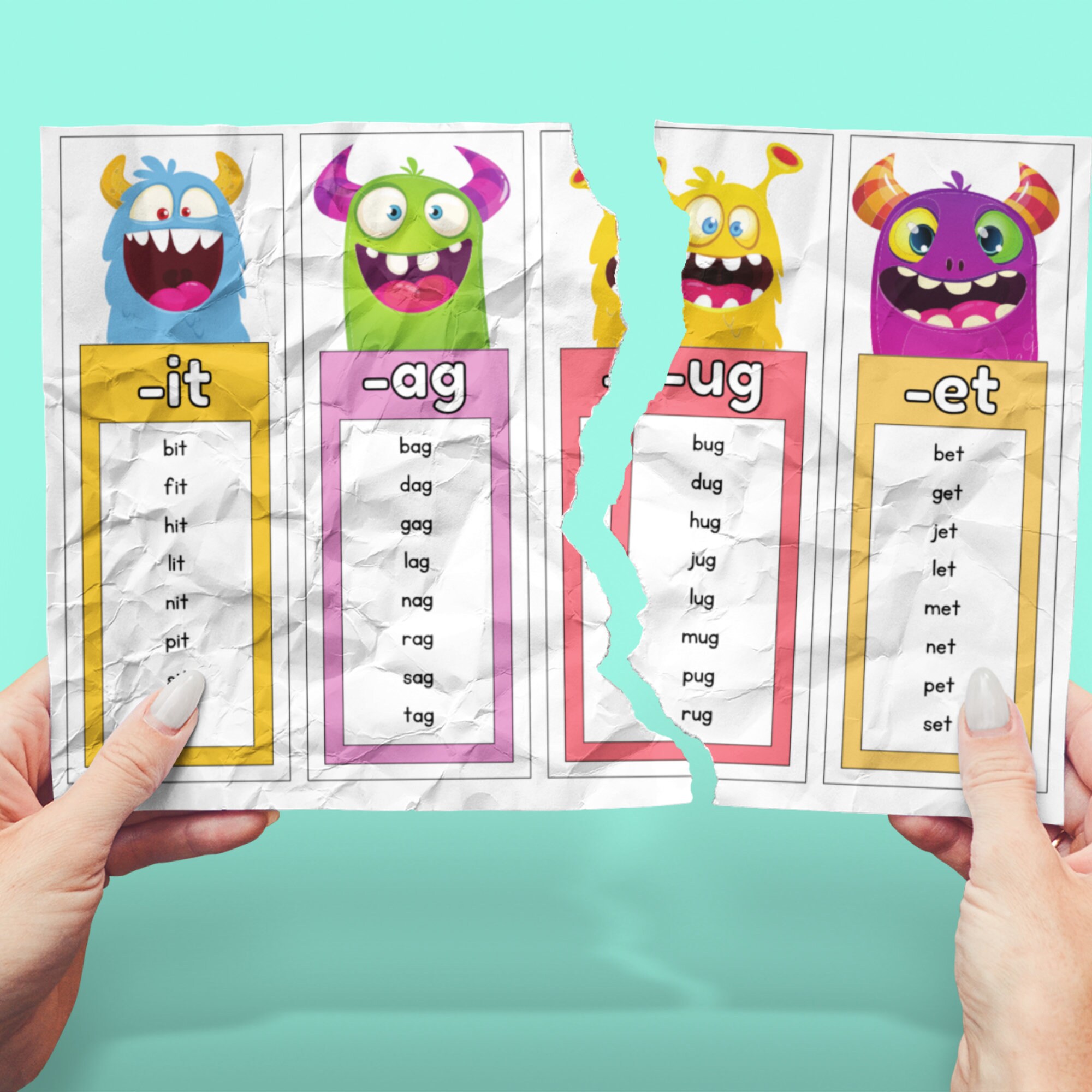 Sight Words Printable Flash Cards, Word Family, Monster Flash Cards ...