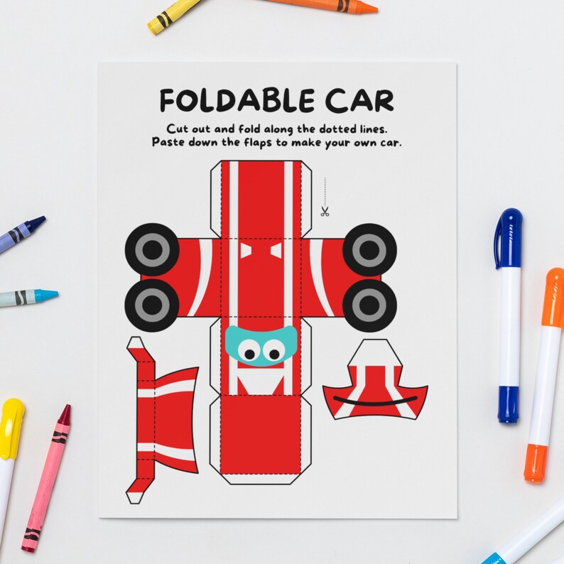 9 Foldable Vehicles Kids Crafts 9 Pages, Homeschool Preschool ...