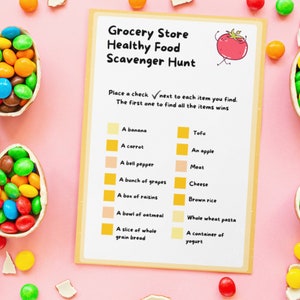 Food Scavenger Hunt Printable, Treasure Hunt, Kids Scavenger Hunt, Home ...