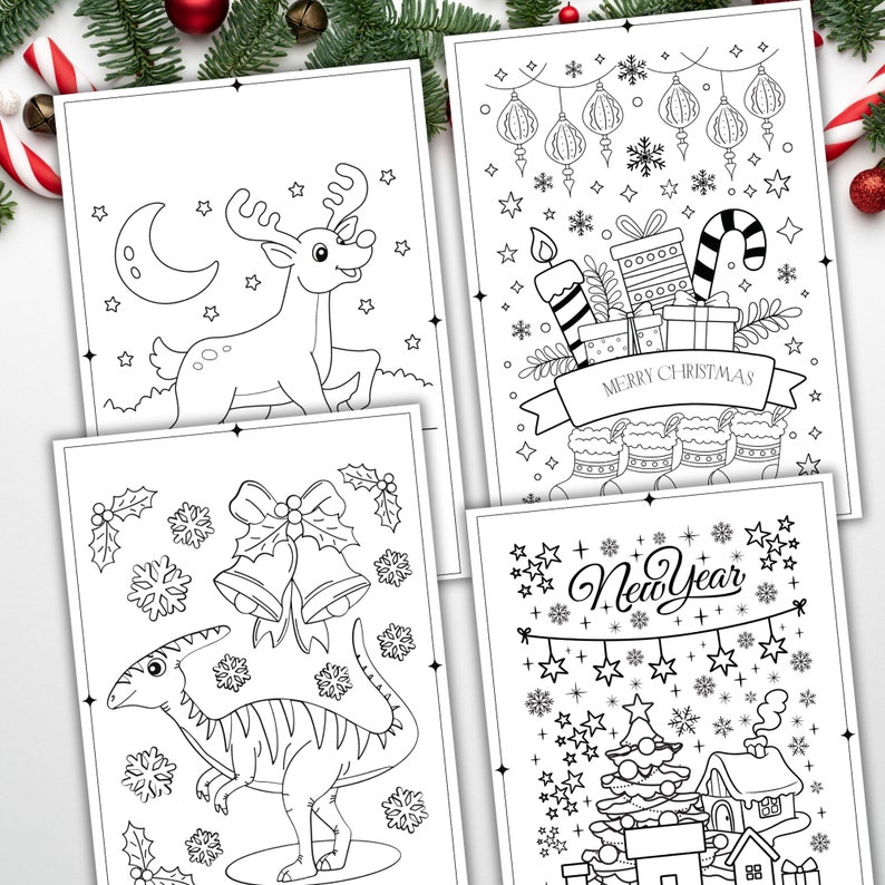 40 Christmas Coloring Pages, Christmas Printable, Christmas Games ...