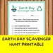 Earth Day Scavenger Hunt Printable, Treasure Hunt, Kids Scavenger Hunt ...