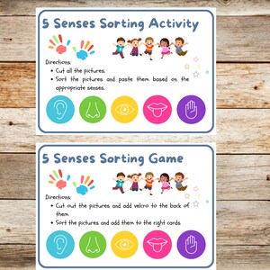 5 Senses Kids Games, Toddler Activity, Preschool Printable, Homeschool ...