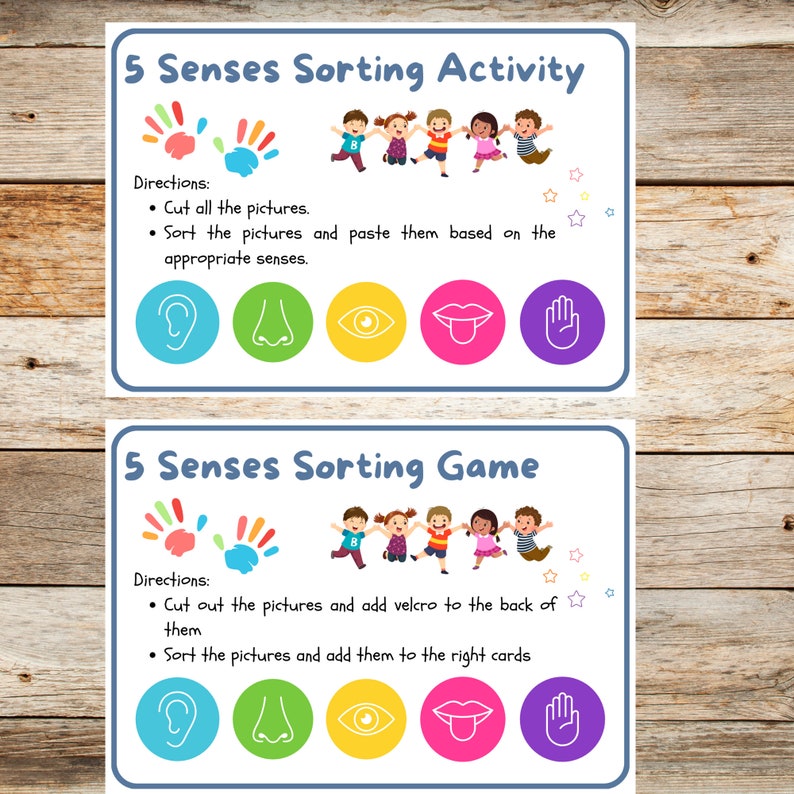 5 Senses Kids Games, Toddler Activity, Preschool Printable, Homeschool ...
