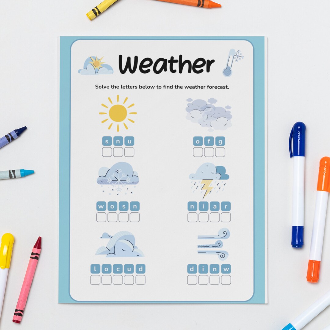 Weather Activity Pages Montessori Preschool Activities Children Weather ...