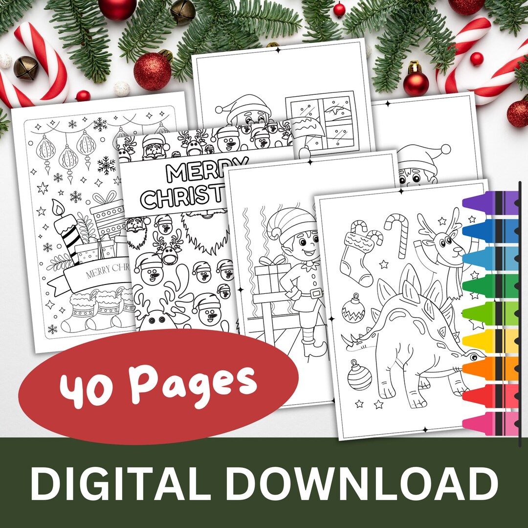 40 Christmas Coloring Pages, Christmas Printable, Christmas Games ...