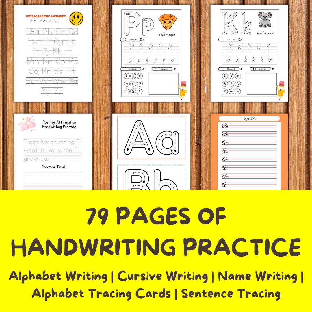 79 Pages of Handwriting Practice, Quiet Book, Toddler Busy Book ...