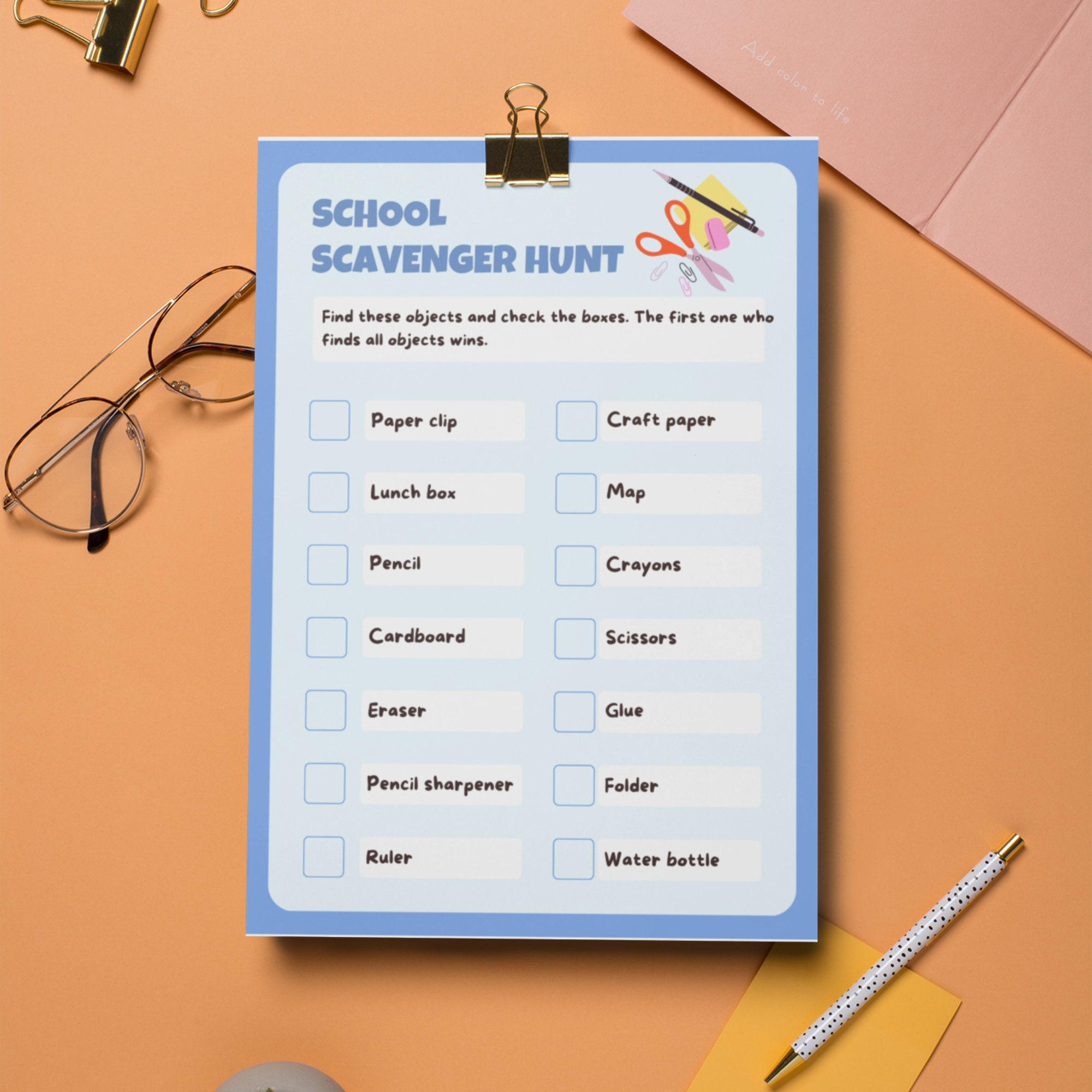 School Scavenger Hunt Printable, Treasure Hunt, Kids Scavenger Hunt ...