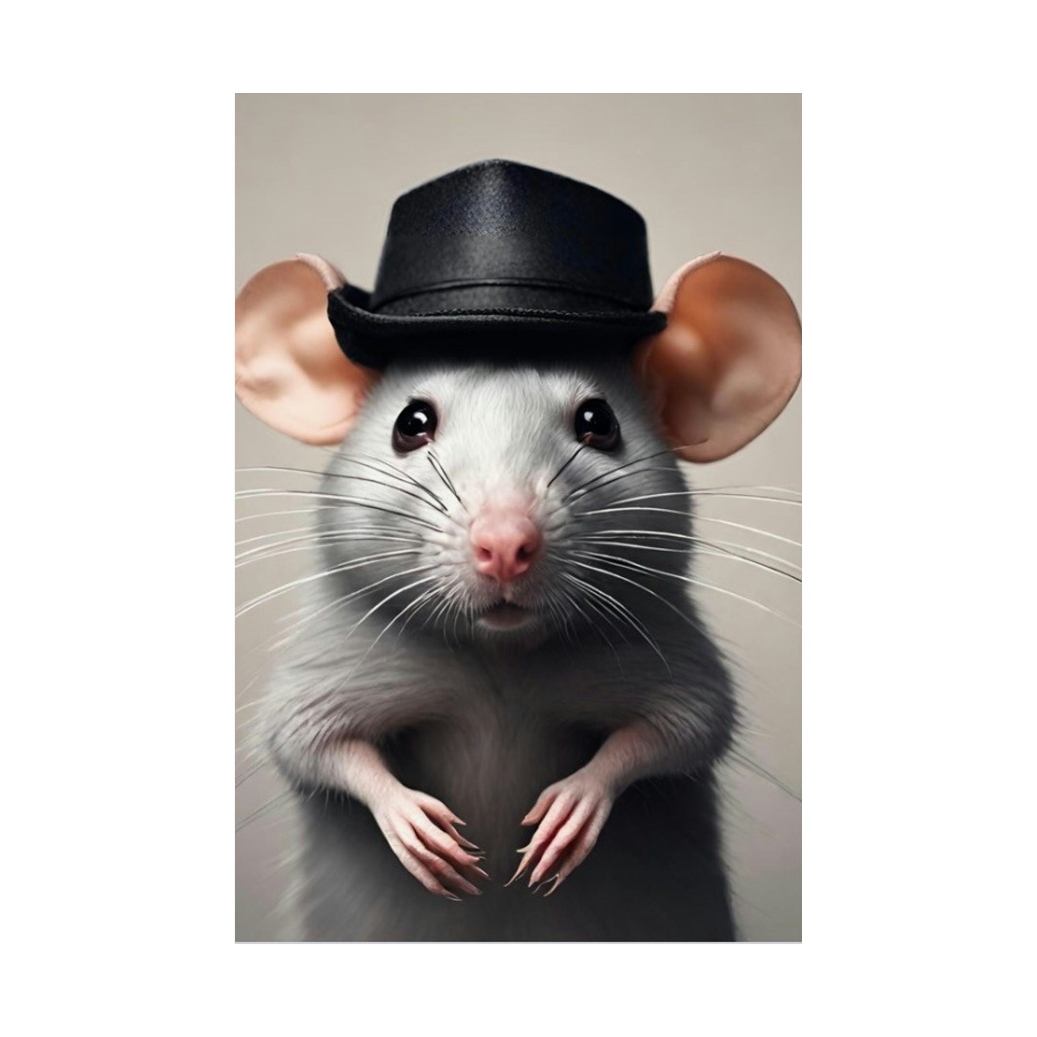 Rat in a Hat Poster, Home Decor, Animal Lover Gift, Rat Lover Gift, Art ...