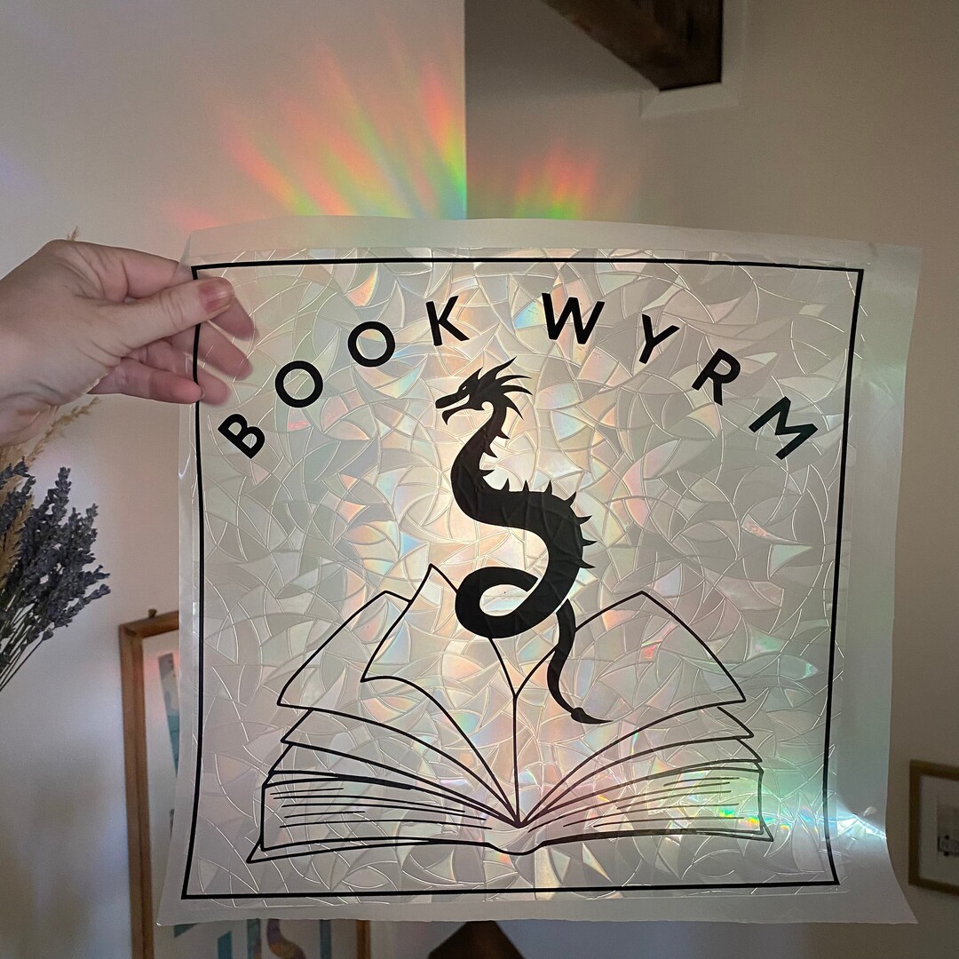 Book Wyrm - Window Cling Sun Catcher - Rainbow Maker - Window Cling ...