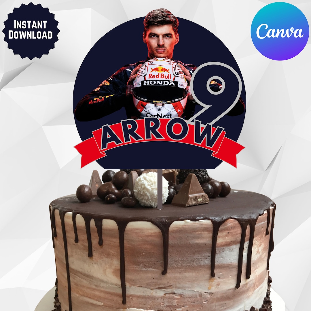 RED BULL RACING Cake Topper Birthday Party Formula 1 Decorations ...
