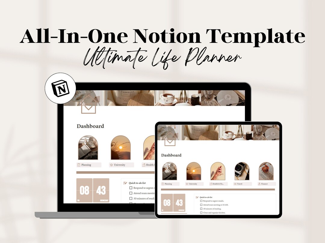 Notion Template Ultimate Life Planner Template All in One Planner Notion Dash Boards 2024 ...