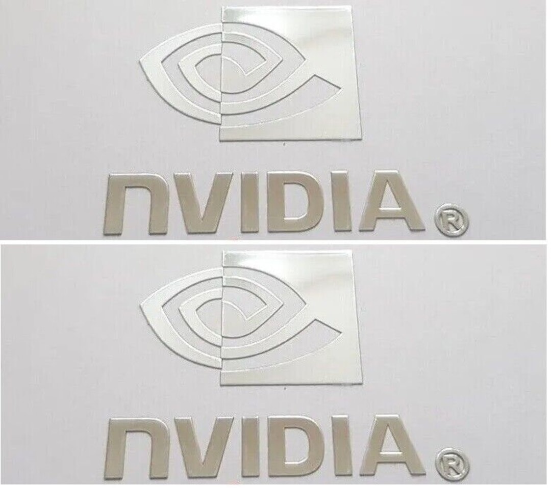 NVIDIA Logo Sticker Metal Silver Chrome Decal Gaming Computer PC Case ...