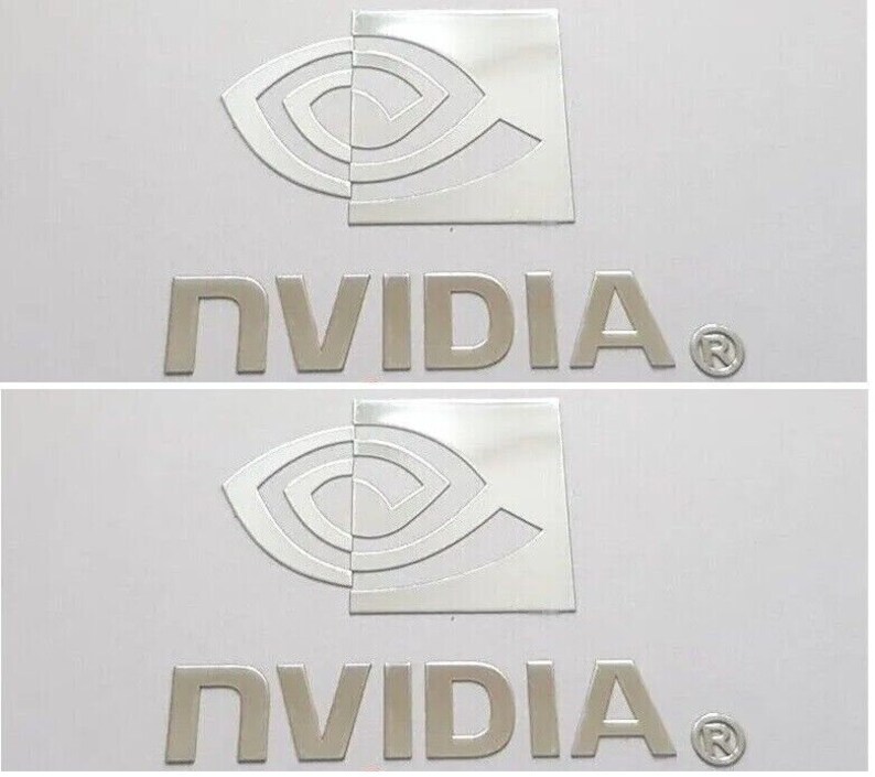 NVIDIA Logo Sticker Metal Silver Chrome Decal Gaming Computer PC Case ...