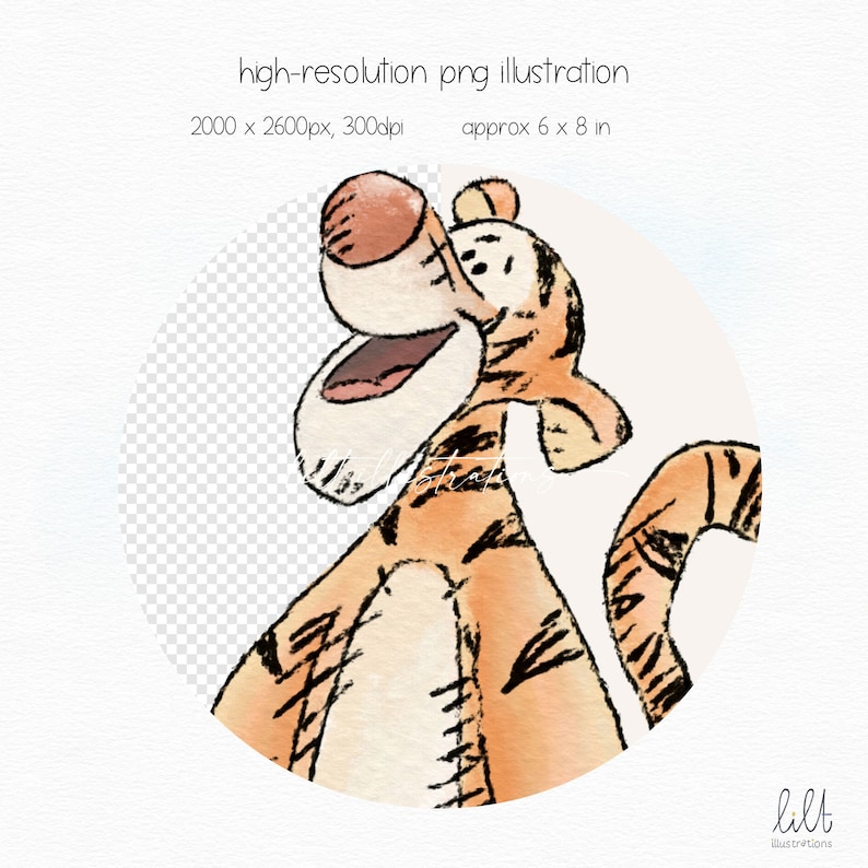 Tiger From Winnie the Pooh Hand-drawn Illustration, Hand-drawn Tiger ...